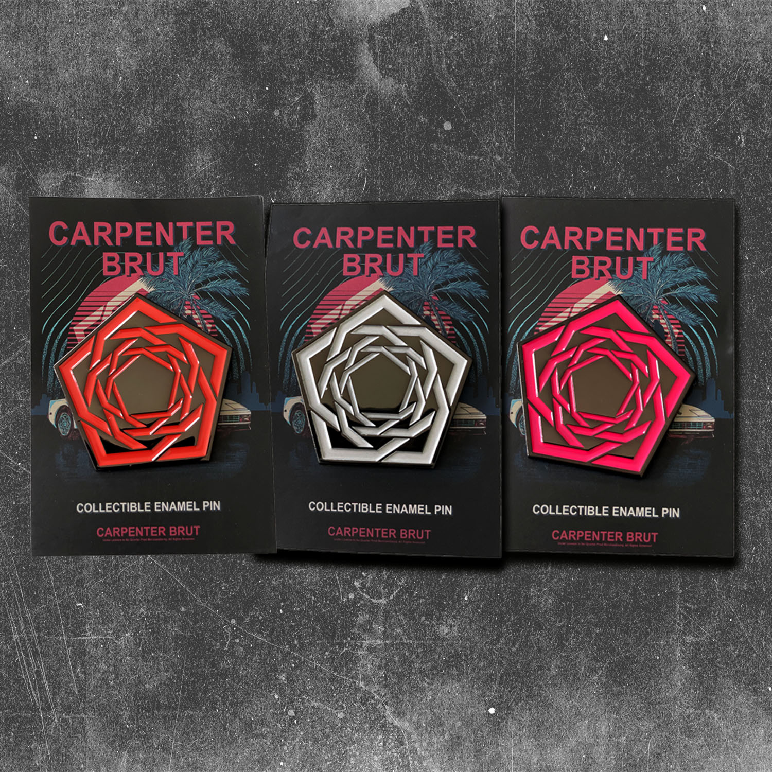 BRUTAGRAM – Pink Enamel Pin – CARPENTER BRUT